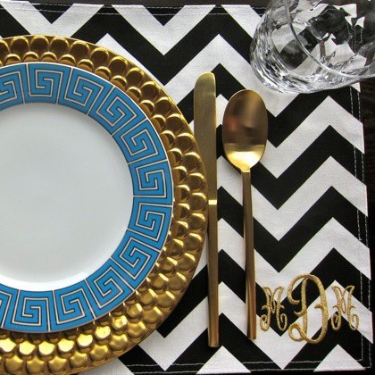 chevron table setting – Shop Room Ideas